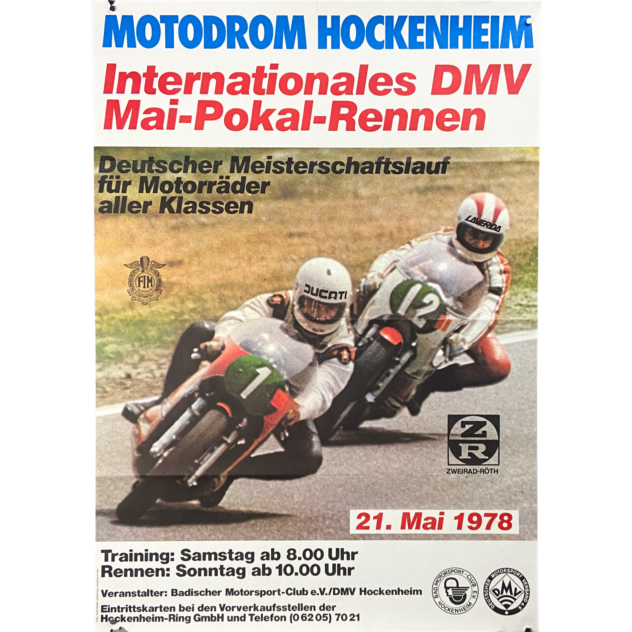 1978 German International DMV May Cup Racing Poster #P2535 - 23" x 33 ...
