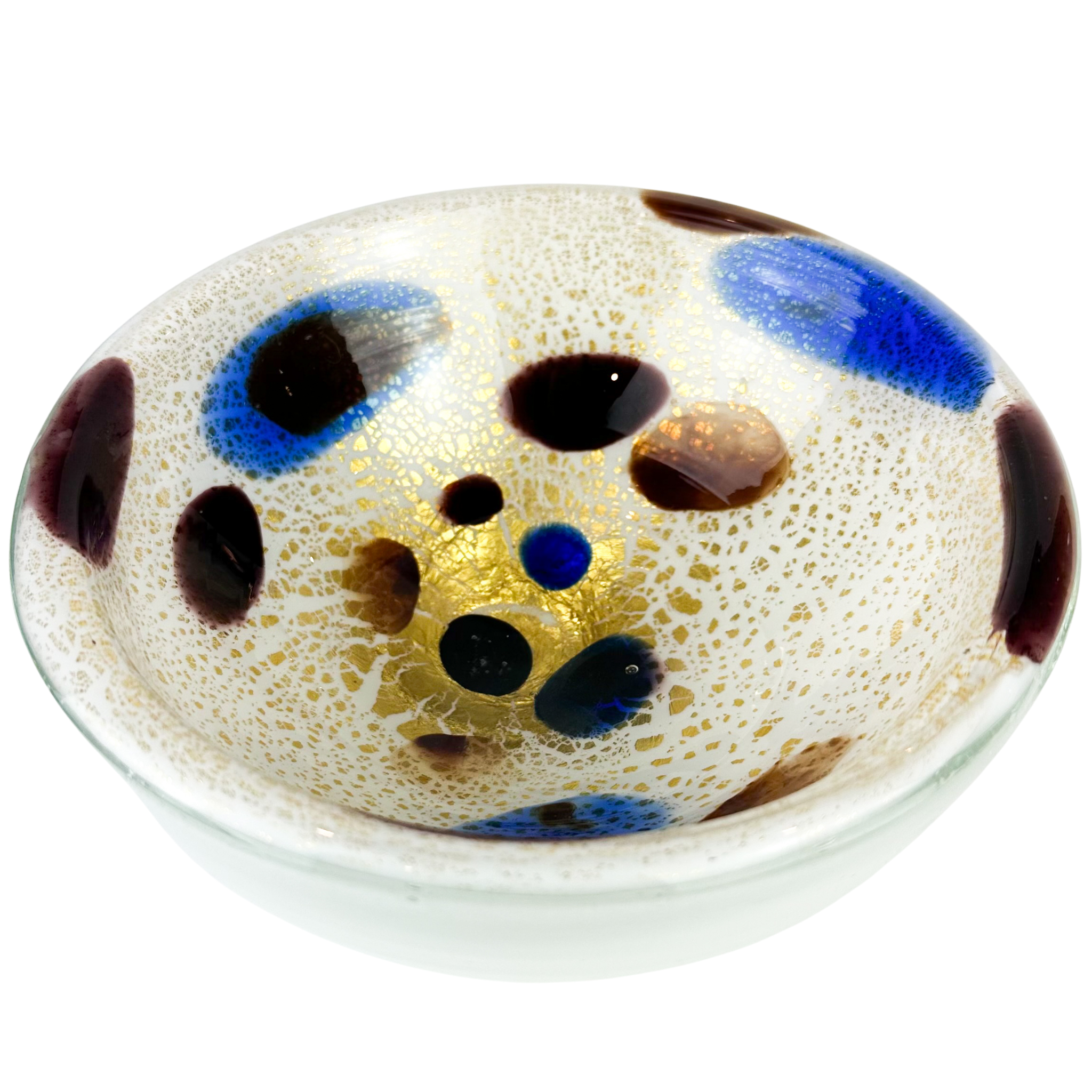 Murano Spotted + Gold Aventurine Cased Glass Catchall/Ashtray #O1604 ...